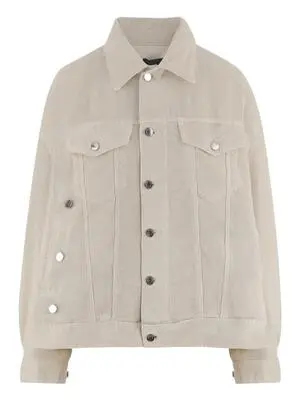 HAIKURE Haikure Ribbed Button-Up Jacket With Classic Collar White