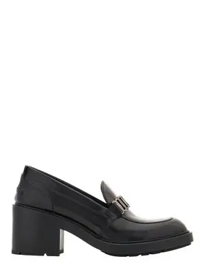 FERRAGAMO Vara Loafers With Chain Detail - Black