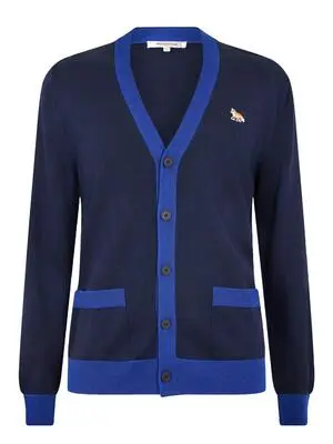 Maison Kitsuné Maison Kitsune Baby Fox Patch Regular Cardigan Blue