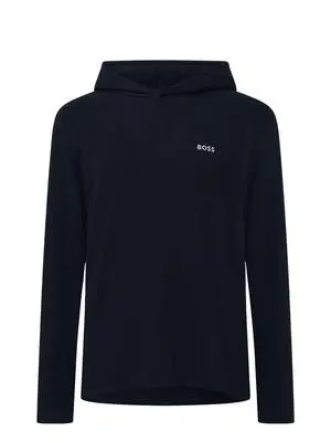 Hugo Boss Waffle Loungewear Hoodie With Logo Detail - No