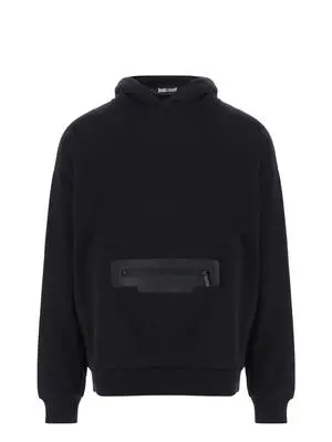 Just Cavalli Hooded Sweatshirt With Zippered Pocket - Black