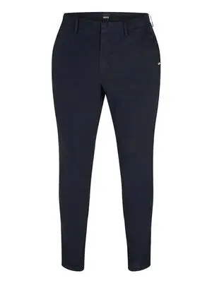 Hugo Boss Buttonzip Waist Cotton Chino Trousers Black