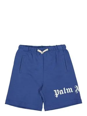 Palm Angels Logo Detail Drawstring Shorts - Blue