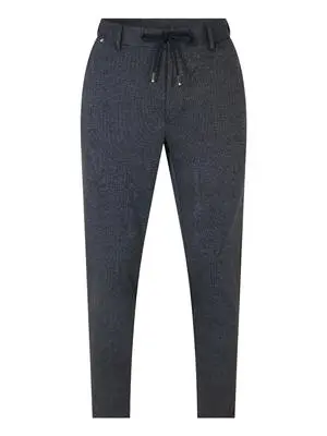 Hugo Boss Drawstring Waist Textured Knit Trousers - Blue