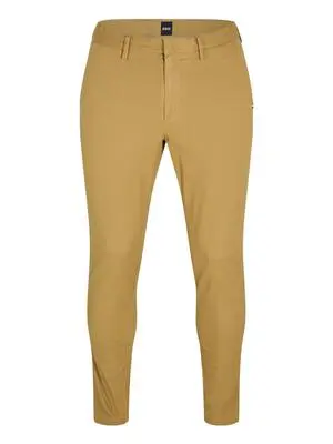 Hugo Boss Buttonzip Waist Twill Chino Trousers - Nude