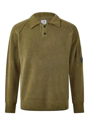 C.P. COMPANY Solid Color Polo Shirt - Green