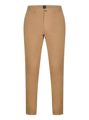 Hugo Boss Buttonzip Waist Cotton Chino Trousers Nude
