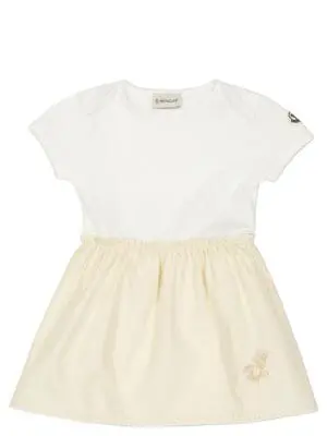 Moncler Short Sleeve Dress With Floral Embroidery - No