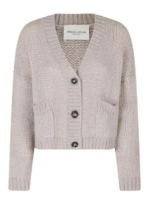 ROBERTO COLLINA Button-down Chunky Knit Cardigan - Light Beige