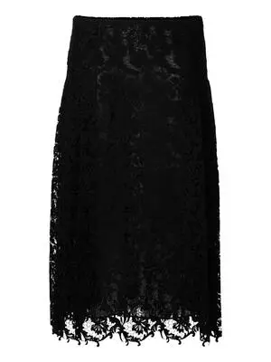 Fendi Fendi Midilength Lace Pencil Skirt Black