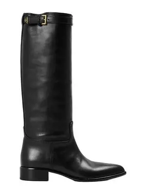 Prada Knee-high Leather Boots With Buckle Detail - No