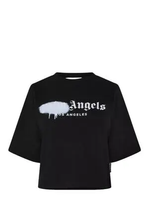 Palm Angels Palm Angels Spray Paint Cropped T-Shirt Black