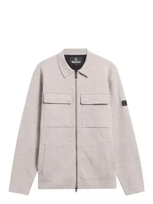 Barbour Collared Zip-up Knit Jacket With Patch Pockets - White