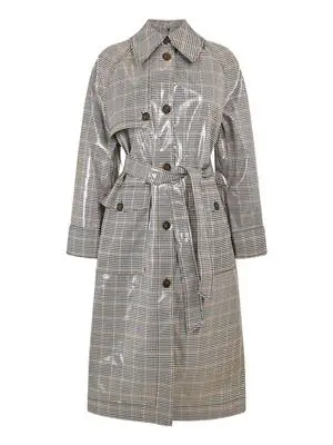 Baum Und Pferdgarten Check Belted Trench Coat - Grey