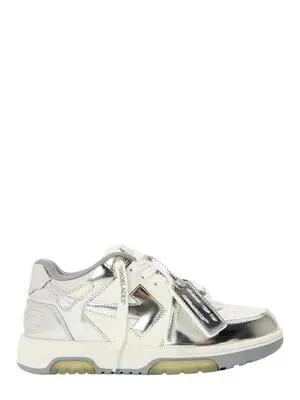 Off-White Metallic Panel Low Top Sneakers - No