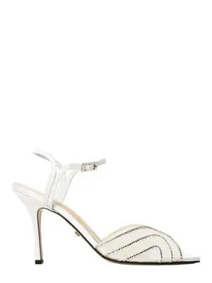 MACHMACH Mach & Mach Open Toe Stiletto Heel Sandal With Crystal Trim - No