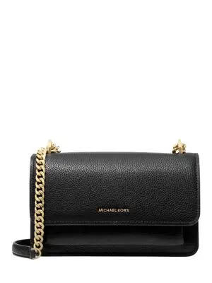 Michael Kors Michael Kors Flap Grained Leather Crossbody Bag Black