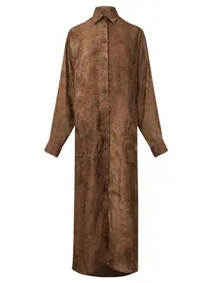 UMA WANG Uma Wang Long Sleeve Printed Shirt Dress