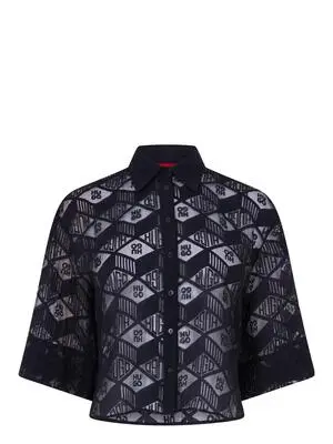 Hugo Boss Collared Cropped Midsleeve Shirt - No