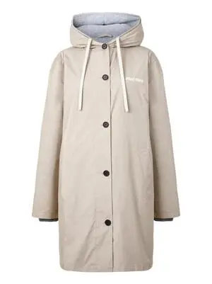 Miu Miu Midlength Hooded Parka Coat - No