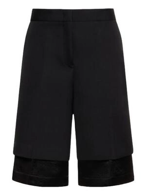 JIL SANDER High-waisted Wide-leg Shorts With Rolled Hem - Black