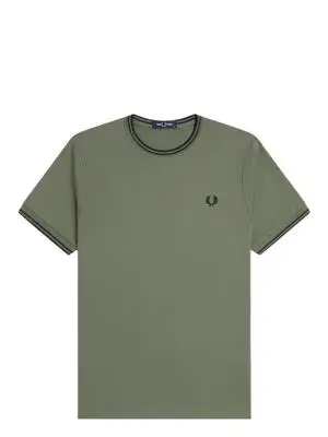 Fred Perry Striped T-shirt With Two Stripes - Green