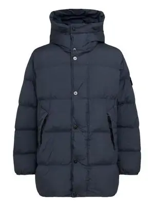 Stone Island Hooded Long Down Jacket - Black