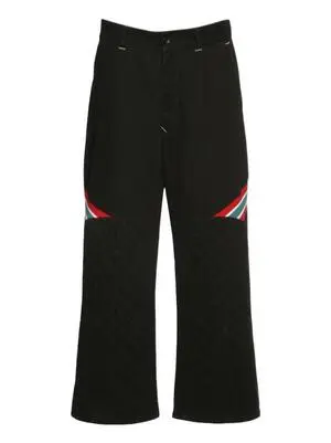 INCOTEX Incotex High Waist Quilted Detail Wide Leg Trousers