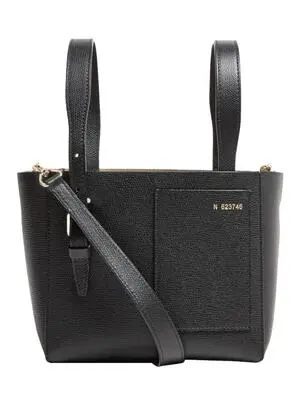 VALEXTRA Small Leather Bucket Bag - Black