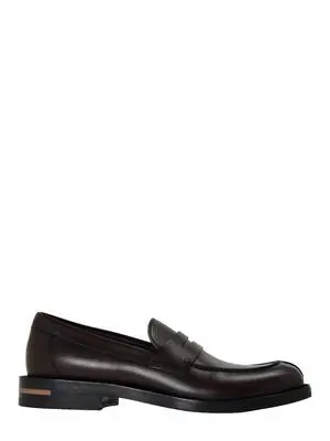 Hugo Boss Polished Leather Penny Loafer - Black
