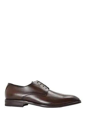 Hugo Boss Polished Leather Derby Shoe - Brown