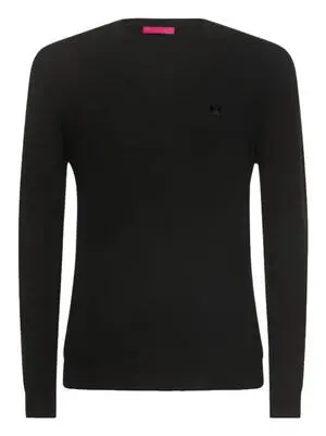 Valentino Garavani Crewneck Longsleeve Casual Top - Black