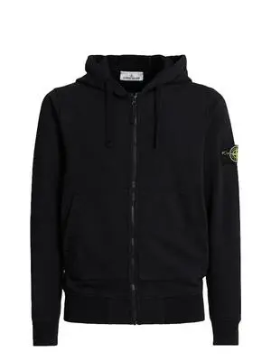 Stone Island Hooded Drawstring Knit Sweater - Black
