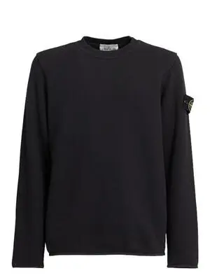 Stone Island Crewneck Long Sleeve Knit Sweater - Black