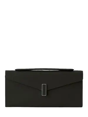VALEXTRA Gold Chain Clutch - Black