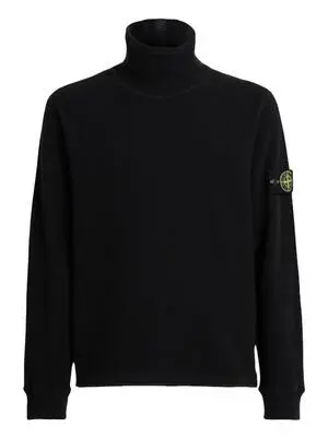 Stone Island Crewneck Long Sleeve Knit Sweater - Black