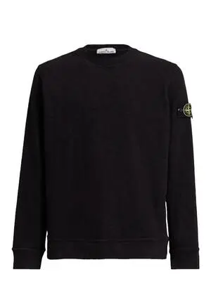 Stone Island Crewneck Long Sleeve Knit Sweater With Logo Patch Detail - No