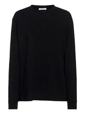 THE ROW The Row Ciles Cotton Jersey Long Sleeve T-Shirt Black