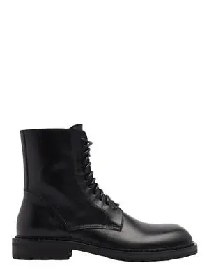 ANN DEMEULEMEESTER Lace-up Round Toe Boots - Black