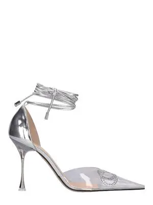 MACHMACH Stiletto Heel Pumps With Ankle Strap - Gray