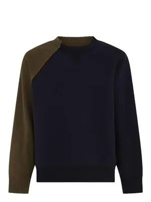 Sacai Crewneck Longsleeve Colorblock Knit Sweater - Black