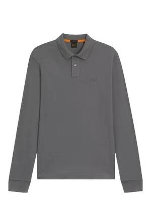Hugo Boss Slim-fit Long-sleeve Polo Shirt Grey