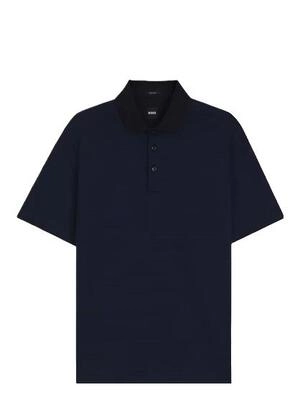 Hugo Boss Plaid Cotton Polo T-shirt - Blue