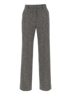 KAOS KAOS Textured High-Waisted Straight-Leg Trousers