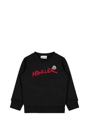 Moncler Long Sleeve Sweatshirt With Embroidered Logo - Black