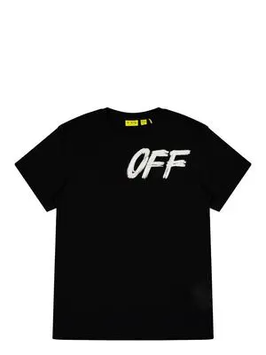 Off-White Crewneck T-shirt With Graphic Print - Black
