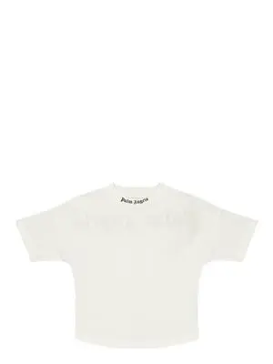 Palm Angels Short Sleeve Crewneck T-shirt With Gothic Print - No