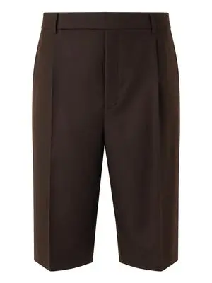 Saint Laurent Straight-leg Wool Shorts - Brown
