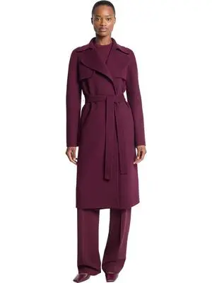 Michael Kors Jennifer Double Faced Wool Trench Coat - Red