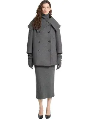 Michael Kors Wool Melton Peacoat - Grey